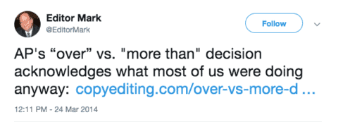 Tips from the Grammar Guru: AP changes decades-old rule on over vs ...